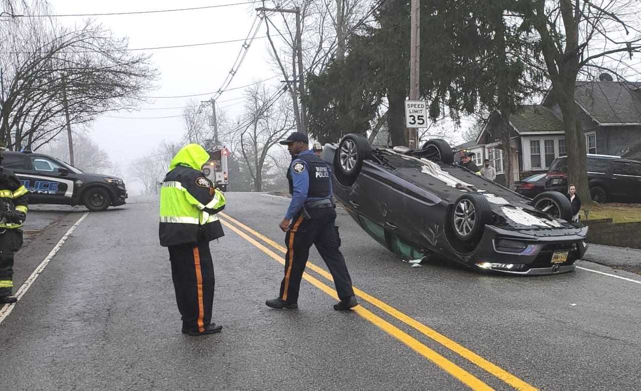 Driver Climbs Out After Rollover Crash In Wayne | Jersey City Daily Voice Driver Climbs Out After Rollover Crash In Wayne | Jersey City Daily Voice