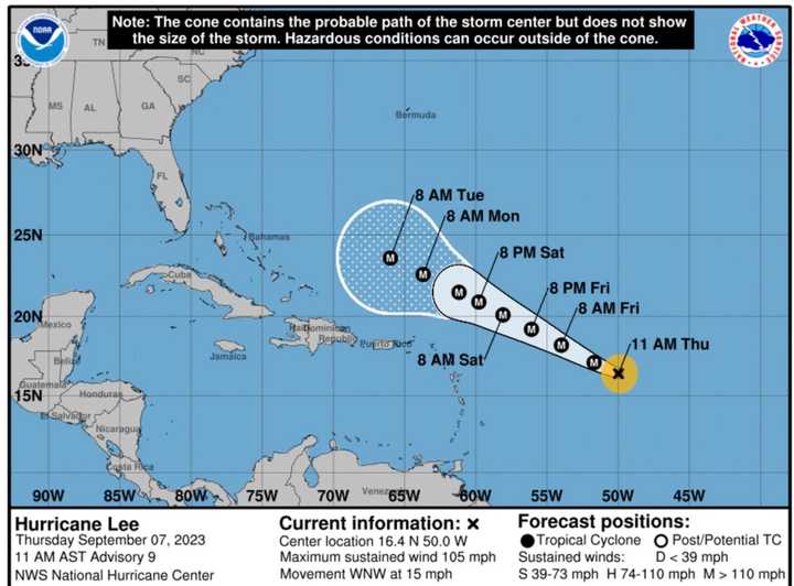 'Exceptionally Dangerous Weather Event': Lee Becomes Powerful Hurricane ...