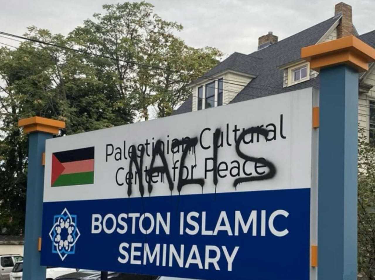 'Nazis' Spray Painted On Sign Of Palestinians For Peace Group In Boston ...