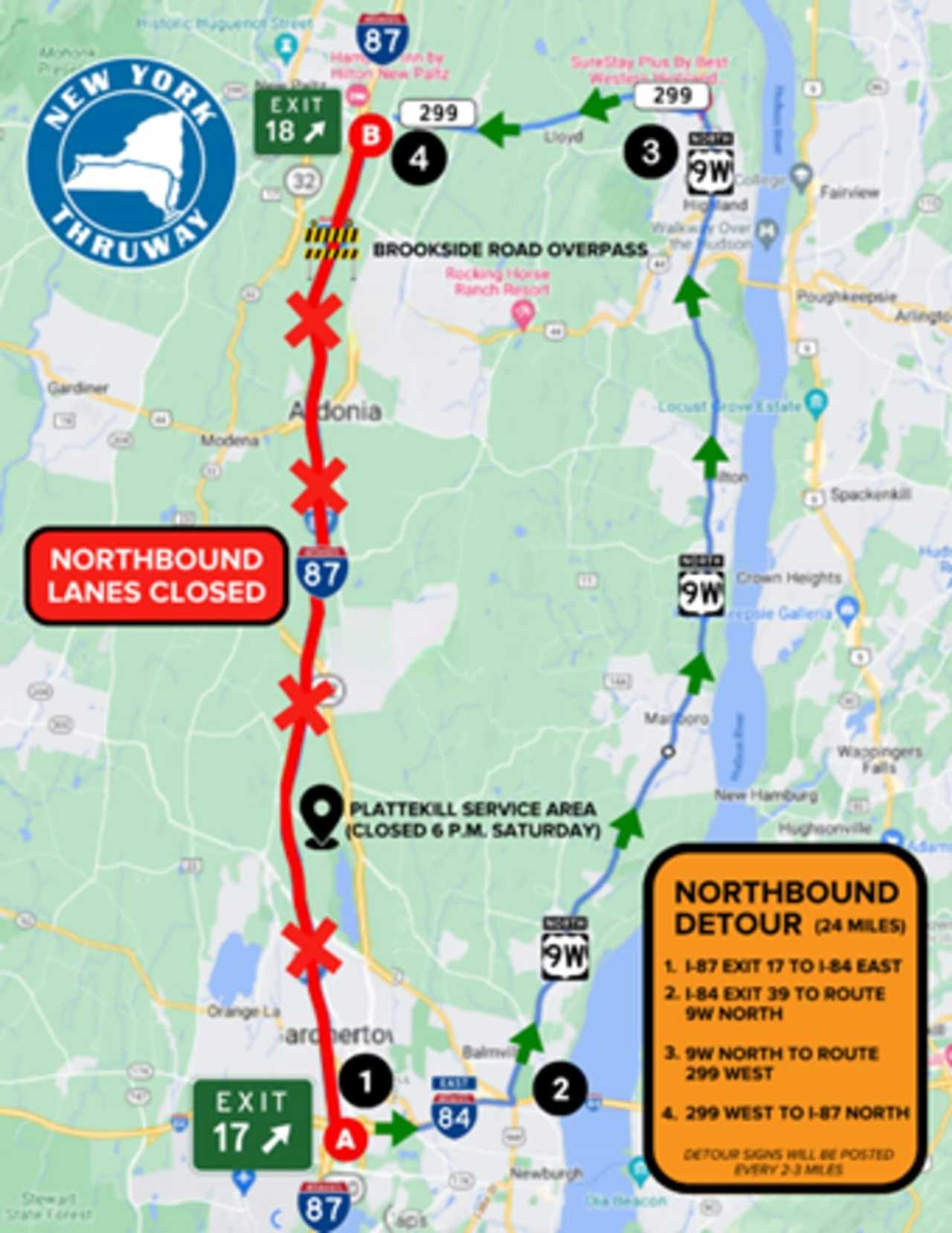 Roadwork Update: I-87 To Remain Open In Hudson Valley Due To Upcoming ...