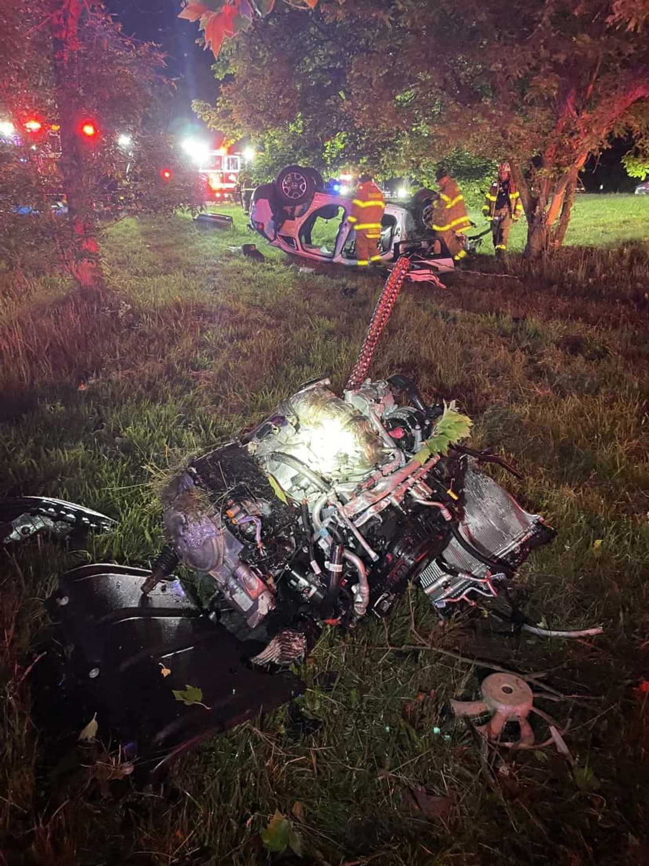 2 Hospitalized After Being Rescued From Overturned Car On Parkway On ... 2 Hospitalized After Being Rescued From Overturned Car On Parkway On ...