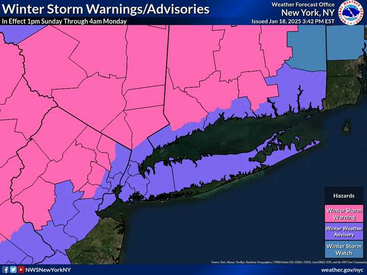 Brand-New Storm Snowfall Map: Here's What To Expect In Suffolk County ...