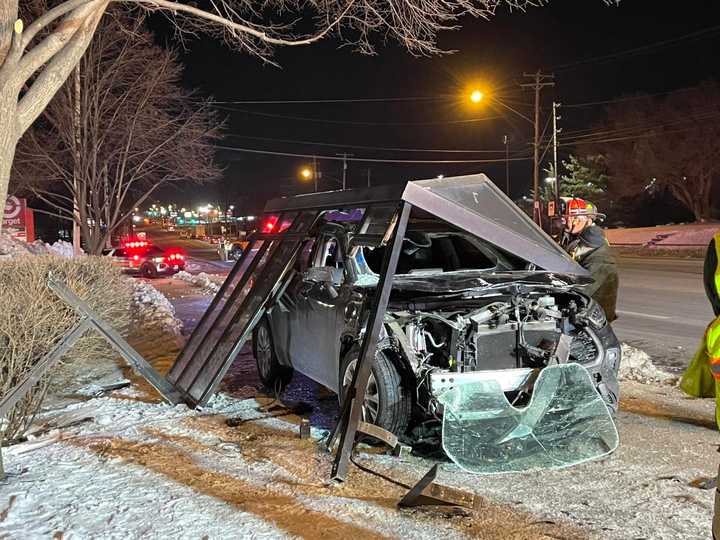 Car Crashes Into Bus Shelter Near Target On Lincoln Highway East ...