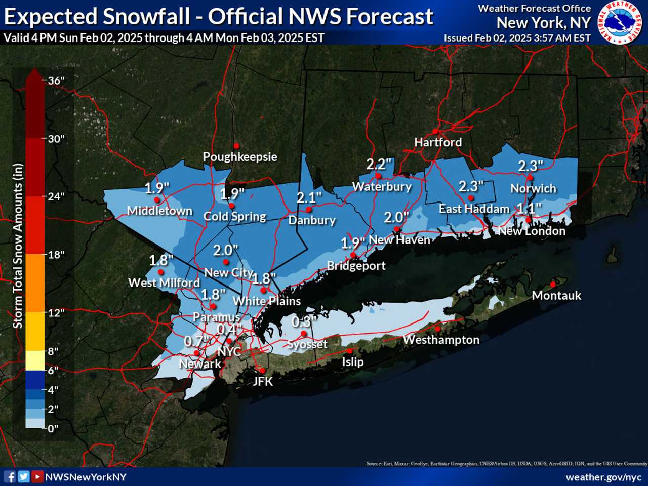 Projected Snowfall Totals Released For Winter Storm With Increased ...