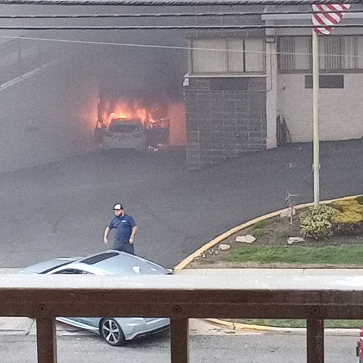 Car Bursts Into Flames After Slamming Hackensack High-Rise, Witness ...