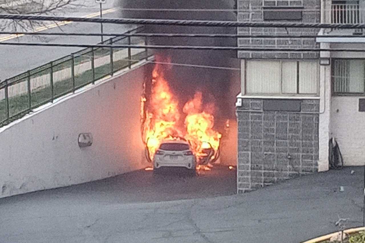 Car Bursts Into Flames After Slamming Hackensack High-Rise, Witness ...