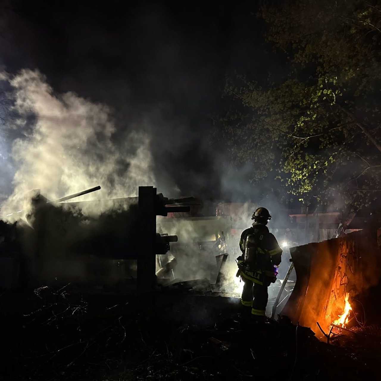 Late-Night Fire Engulfs Vehicles, Threatens Train Tracks In New ...