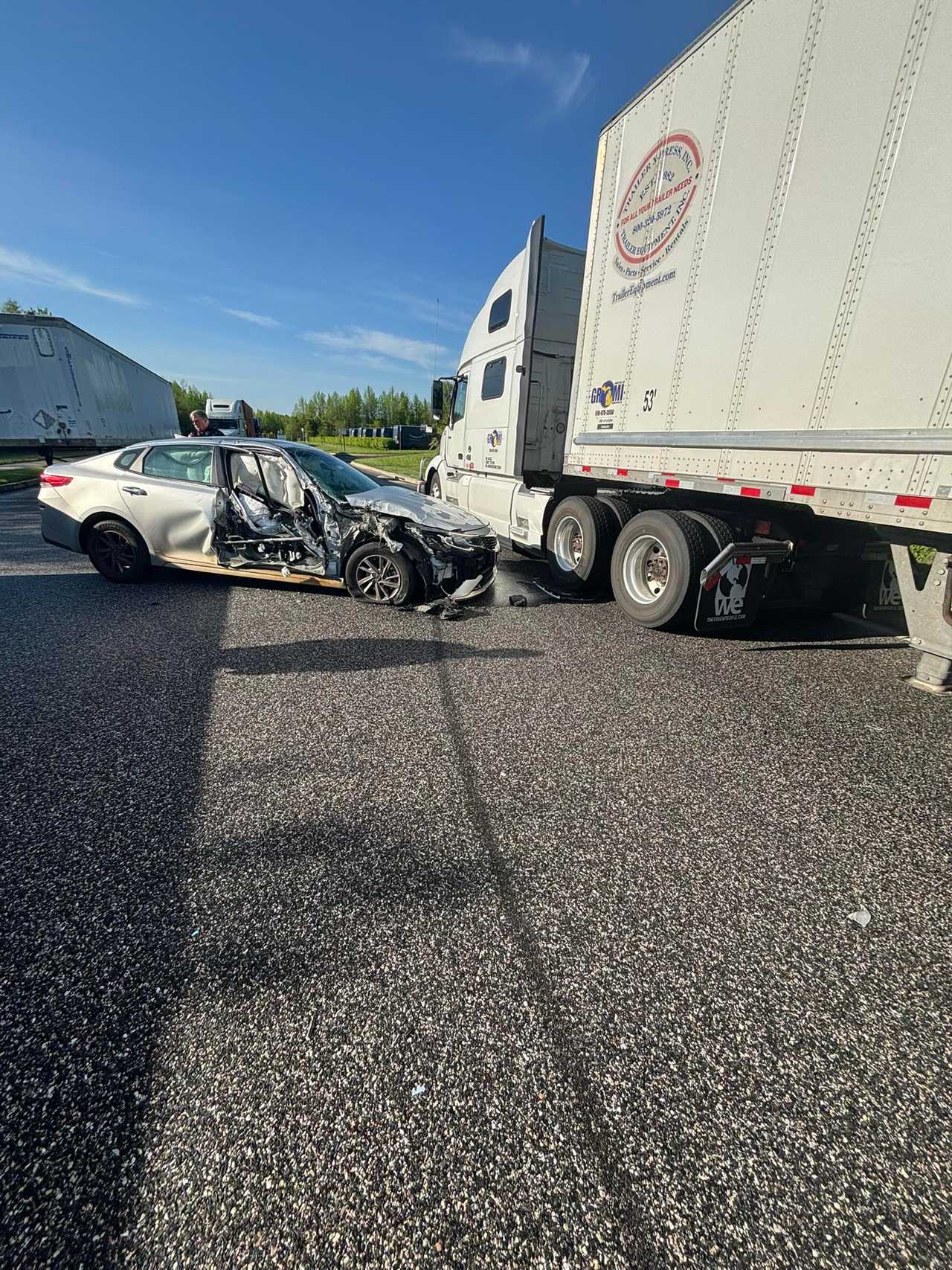 Car Crushed Under Trailer In Maryland Crash Near Amazon Warehouse ...
