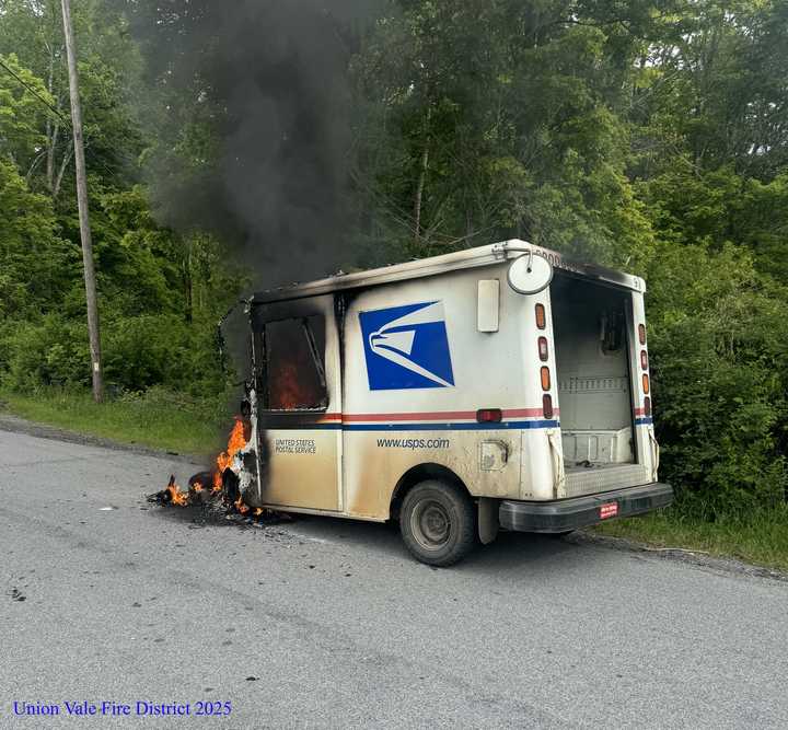 Blaze Destroys Mail Truck In Union Vale: Now Under Investigation ...