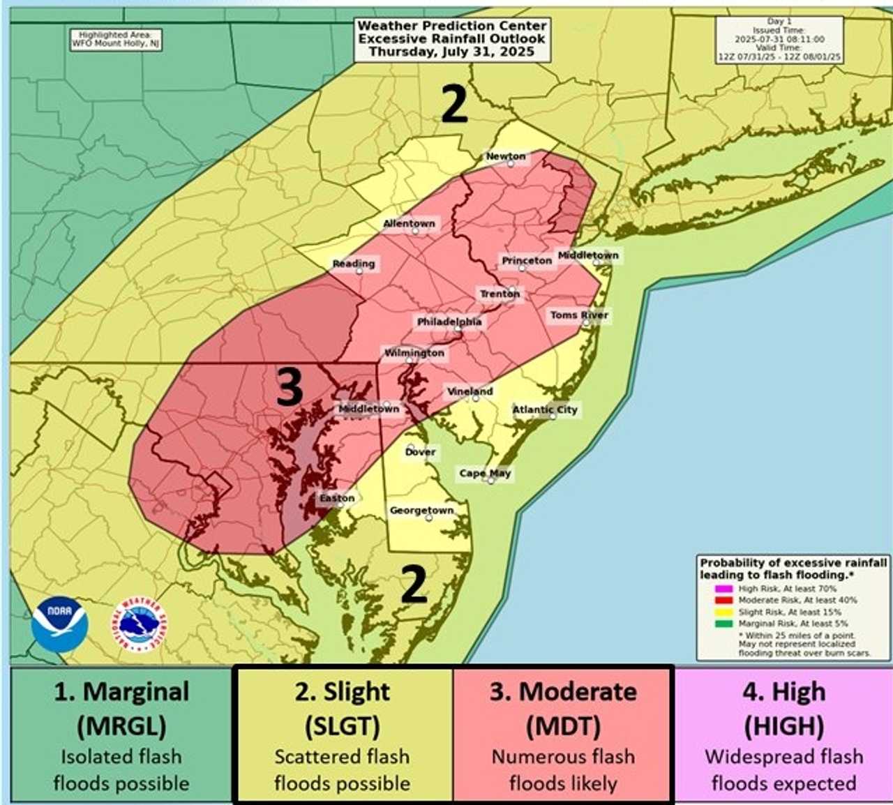 Flash Flood Watches Issued Across NJ As Torrential Rains Move In ...