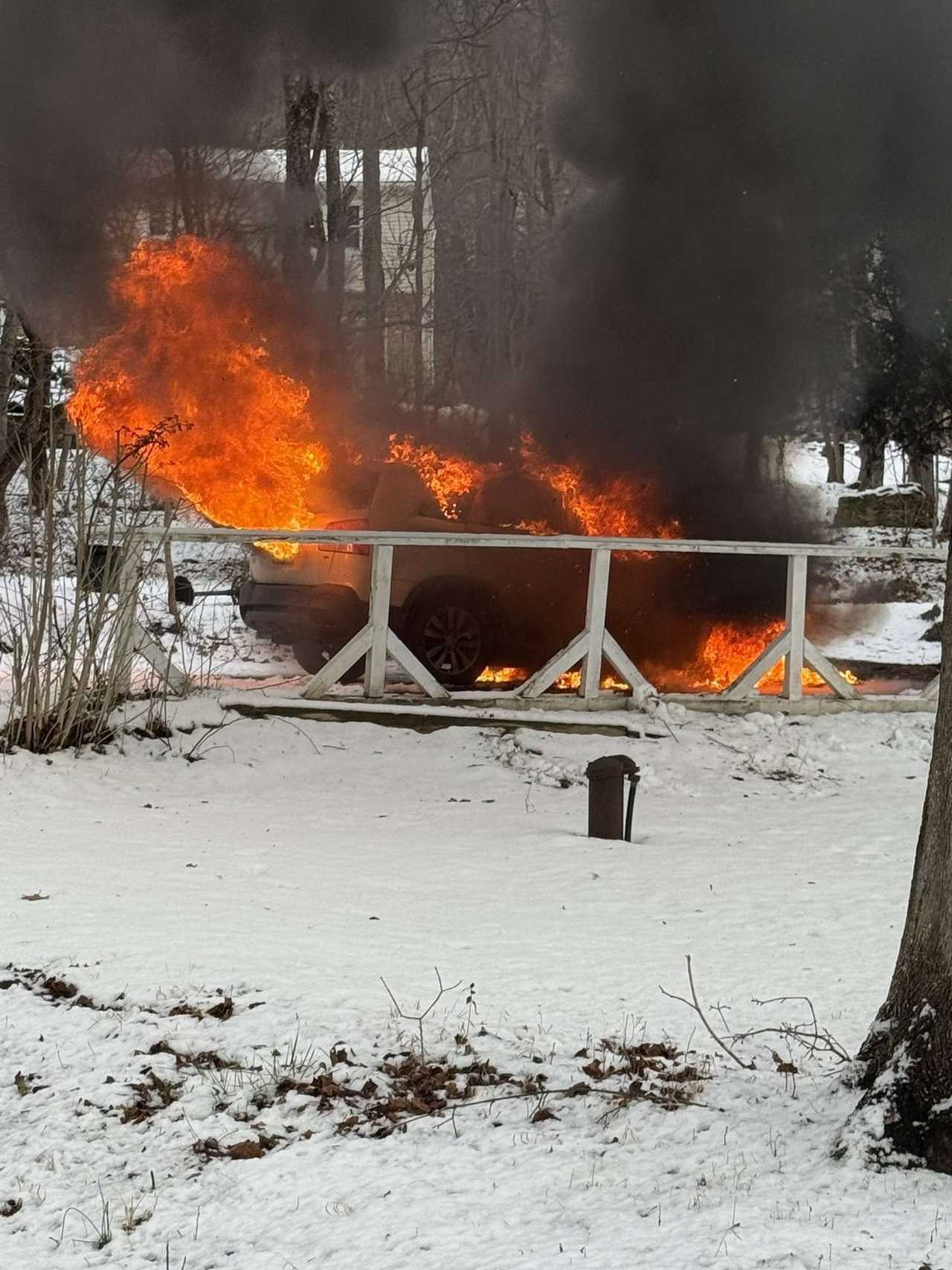 Car Goes Up In Flames On Christmas Eve In Hudson Valley | Port Chester ...