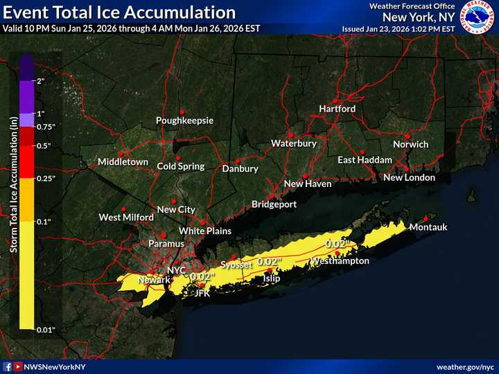 New NWS Snowfall Map Reveals Highest Expected Accumulations In NY, NJ ...