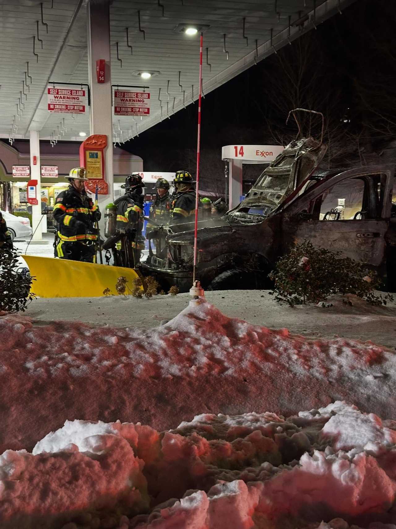 Snow-Buried Hydrants Complicate Plow Truck Fire At Westchester Gas ...