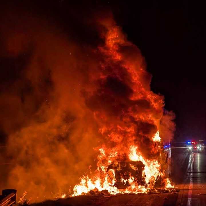 Flames Engulf Tractor-Trailer Cab On Route 222 In Manheim Township ...