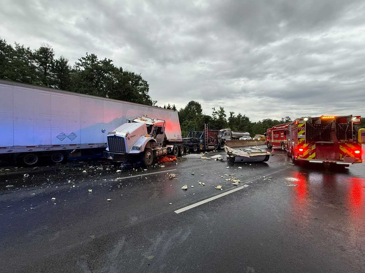 Beltway Reopens In Maryland After Tractor-Trailers Crash, Spill Fuel | Lovettsville Daily Voice
