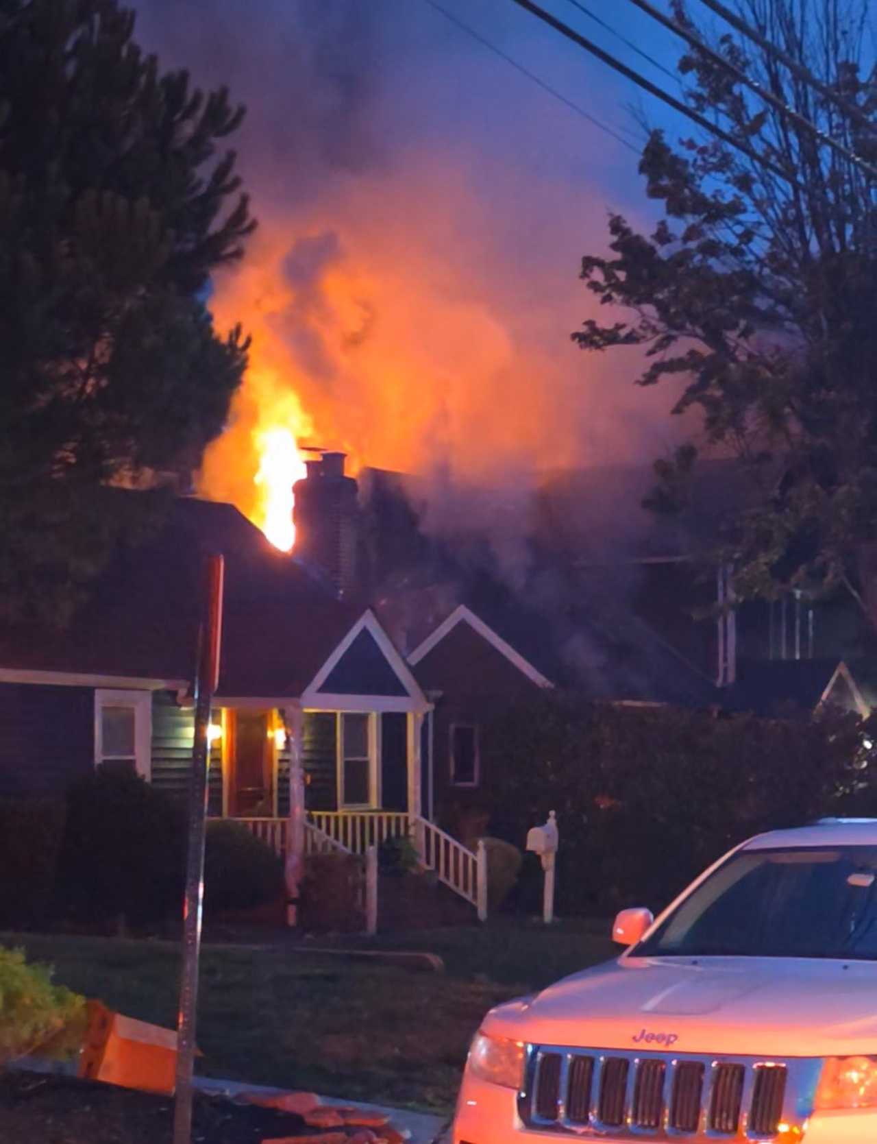 Woman Rescued From Burning Home In Virginia As Flames Shoot From Roof ...