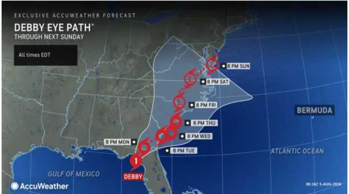 Hurricane Debby Makes Landfall Along Florida Coast: Latest Projected ...