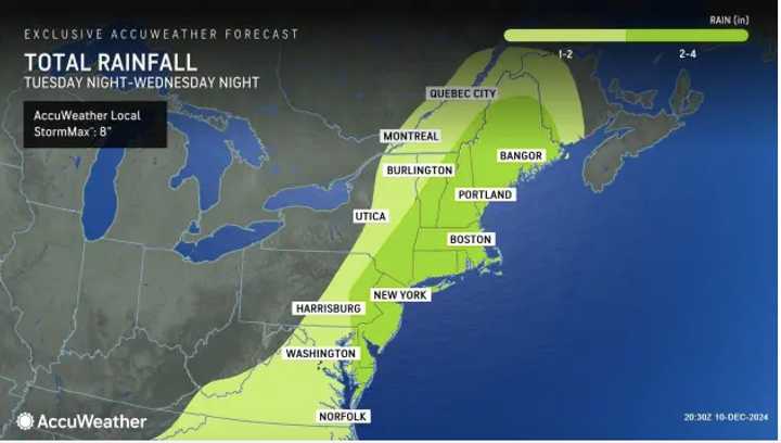 Flooding Rainfall Projections Increase For Storm With 50 MPH Gusts That ...