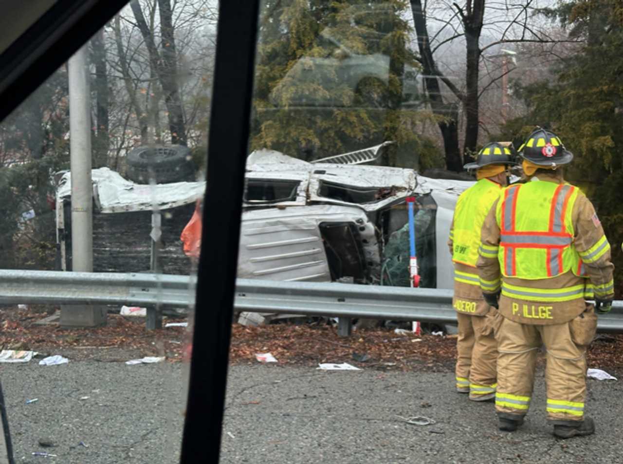 Photo Shows Heavily Damaged Vehicle That Overturned On Route 287 In ...