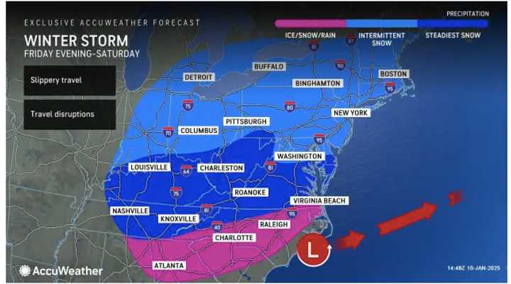 Updated Snowfall Projection Map: New Winter Storm Will Cause Slippery ...