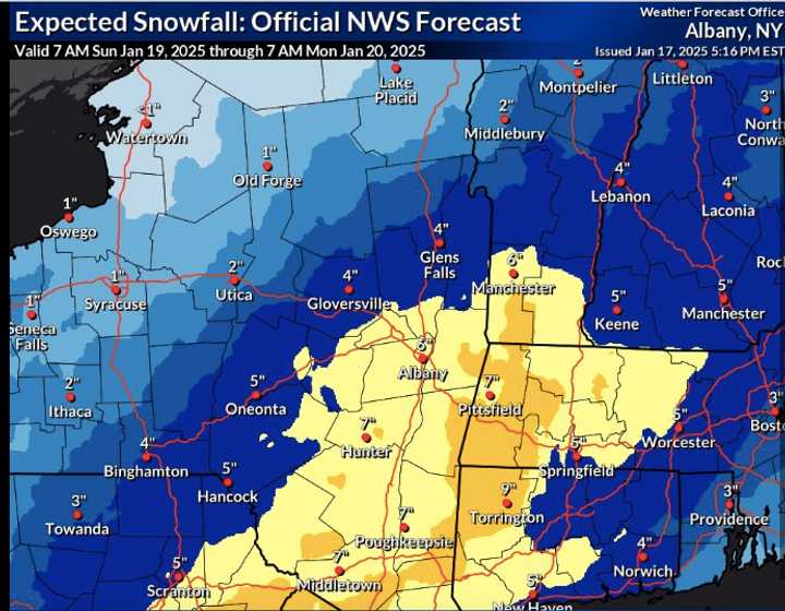 Brand-New Storm Snowfall Map: Here's What To Expect In Suffolk County ...