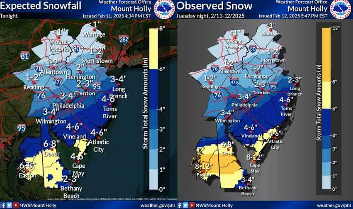 NJ Snowstorm Shocker: These Towns Doubled Forecasts In Latest Winter ...