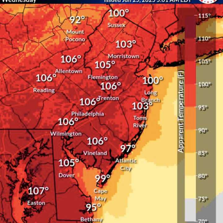 NJ Heat Wave Hits 106 Degrees, Thousands Without Power | Paramus Daily ...