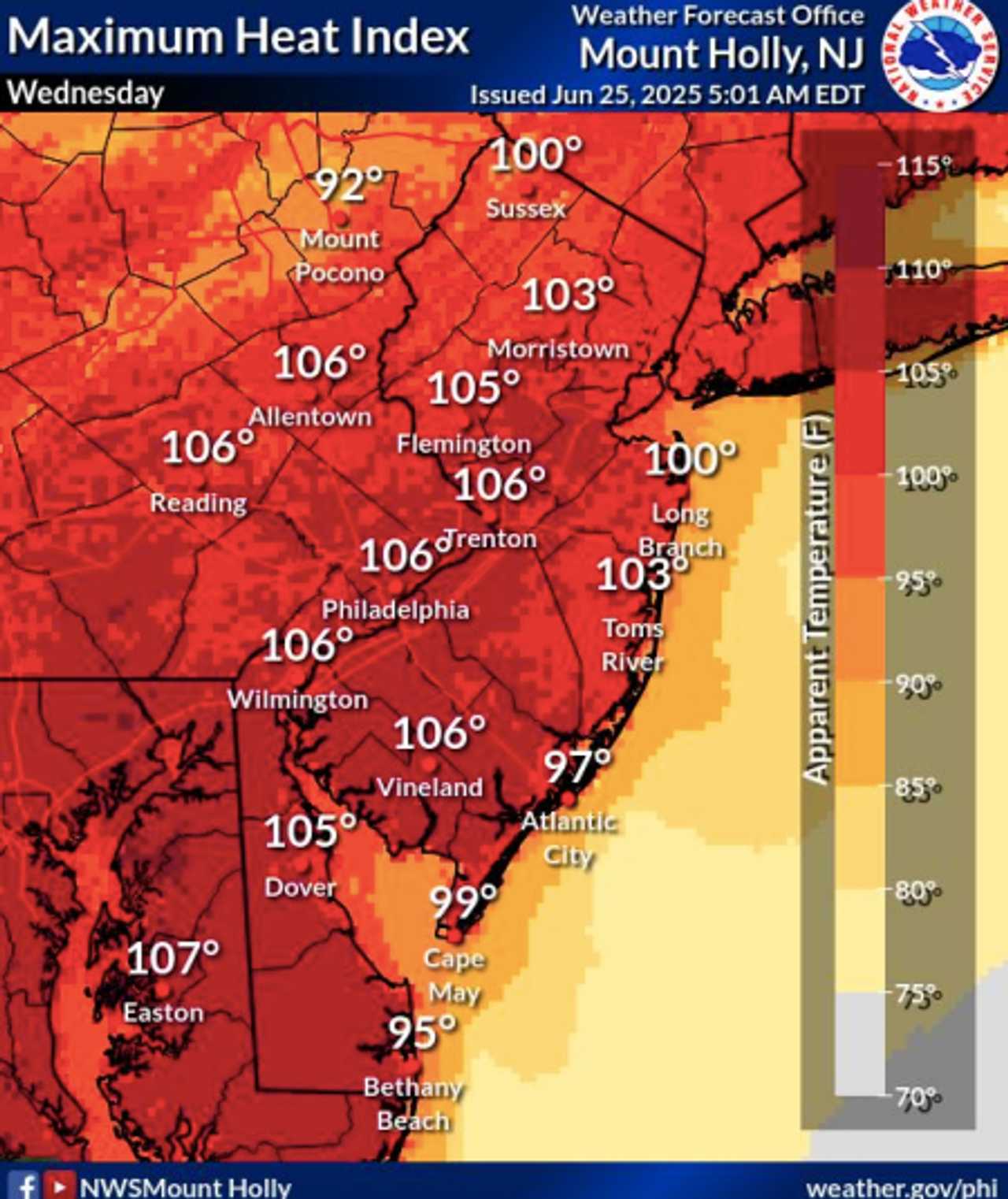 NJ Heat Wave Hits 106 Degrees, Thousands Without Power | Paramus Daily ...