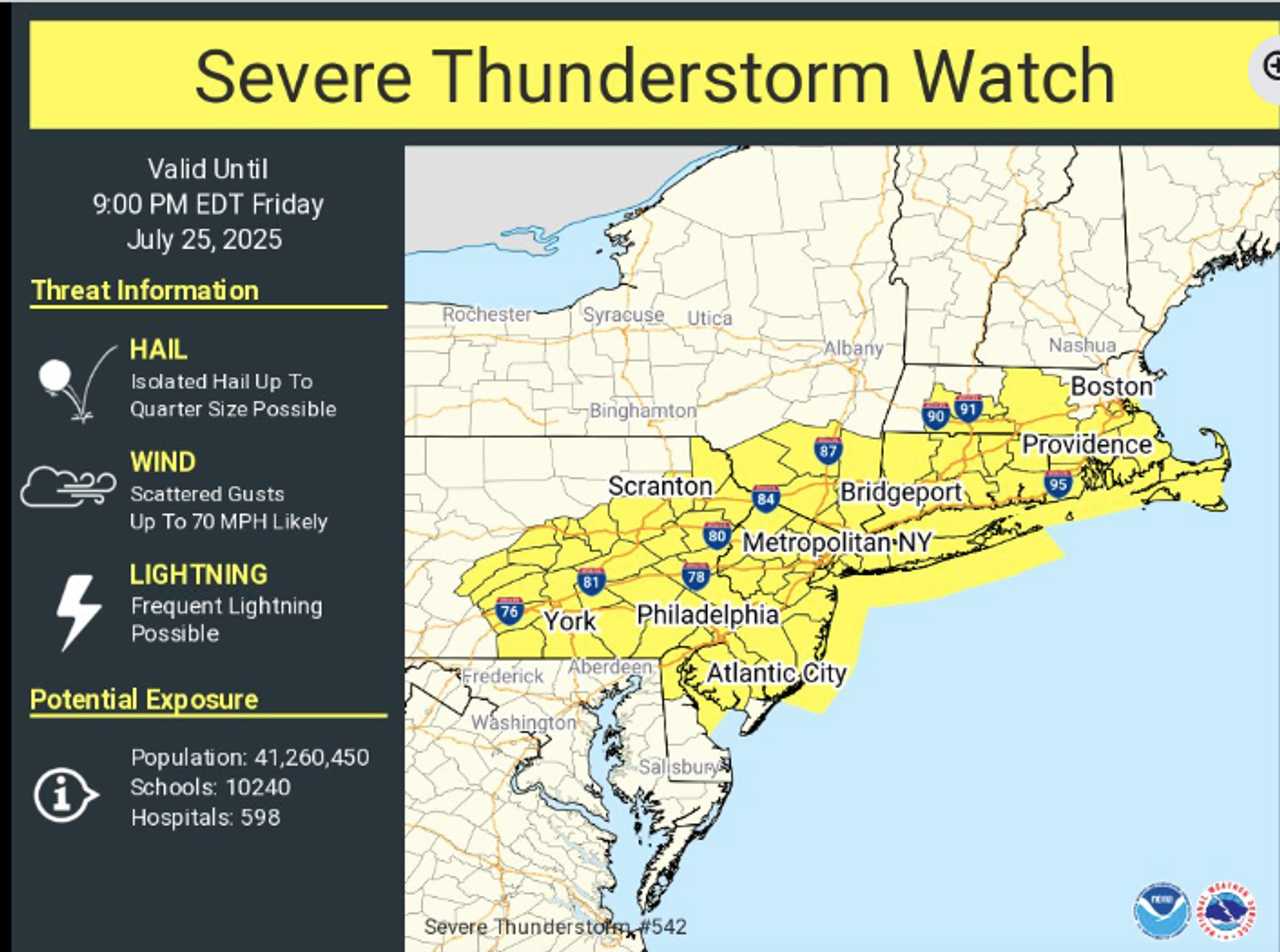 Severe Thunderstorm Watch Issued Issued For These NY Counties ...