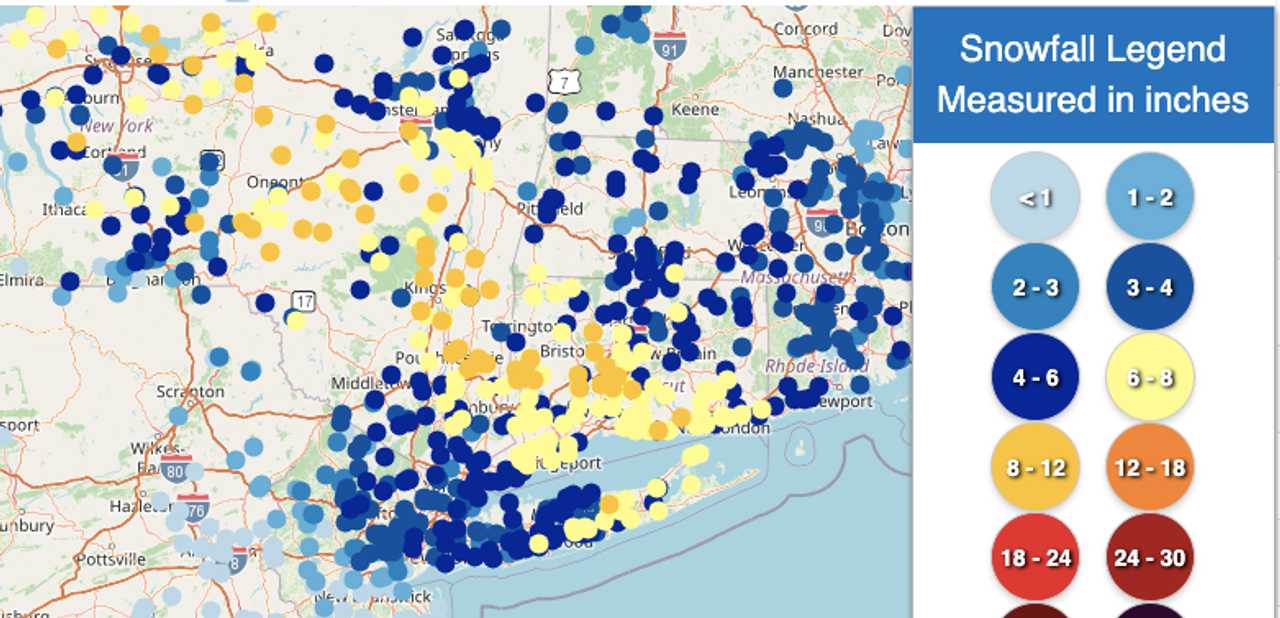 New Update: These Locations In Westchester, Region Saw Most Snowfall ...