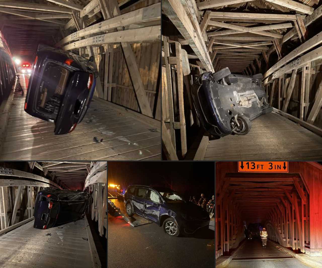 Car Flips Over Inside Covered Bridge In Pennsylvania: Fire Officials ...