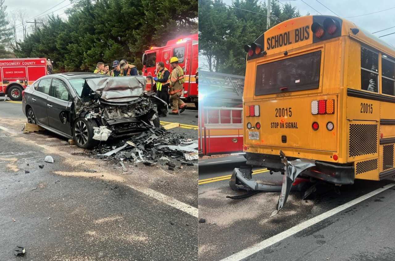 Driver Hospitalized After Striking Montgomery County Public School Bus ...