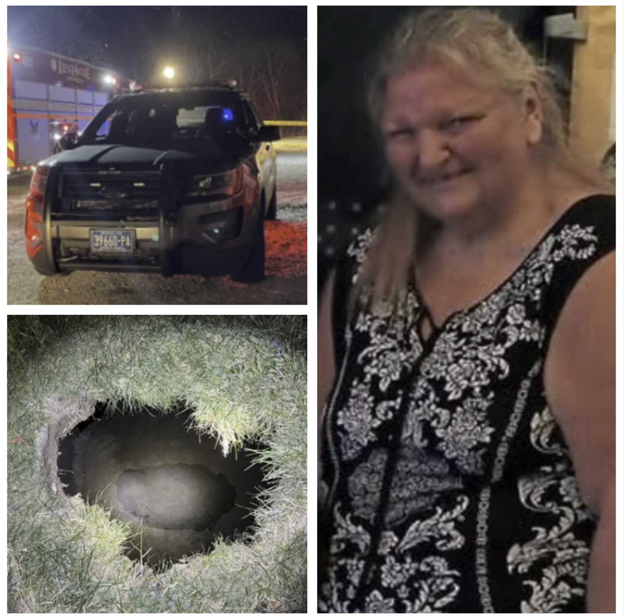 PA Grandmother Feared Fallen Down 30-Foot Sinkhole While Searching For ... PA Grandmother Feared Fallen Down 30-Foot Sinkhole While Searching For ...