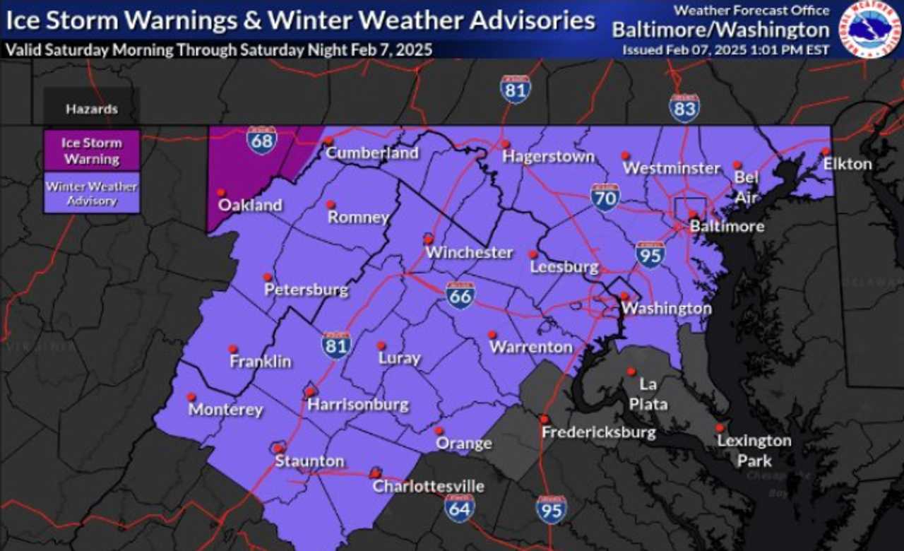 Dangerous Ice Storm Looms, Drivers Urged To Stay Off Maryland Roads ...