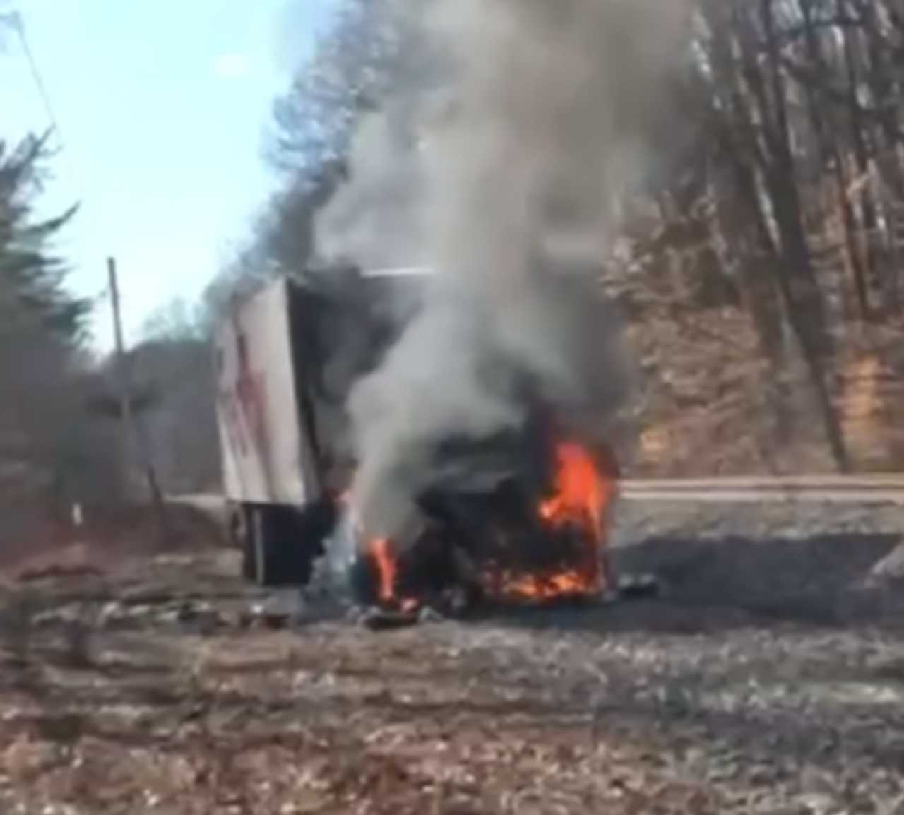 Stolen FedEx Truck Erupts In Flames Along North East Train Tracks: Fire ...