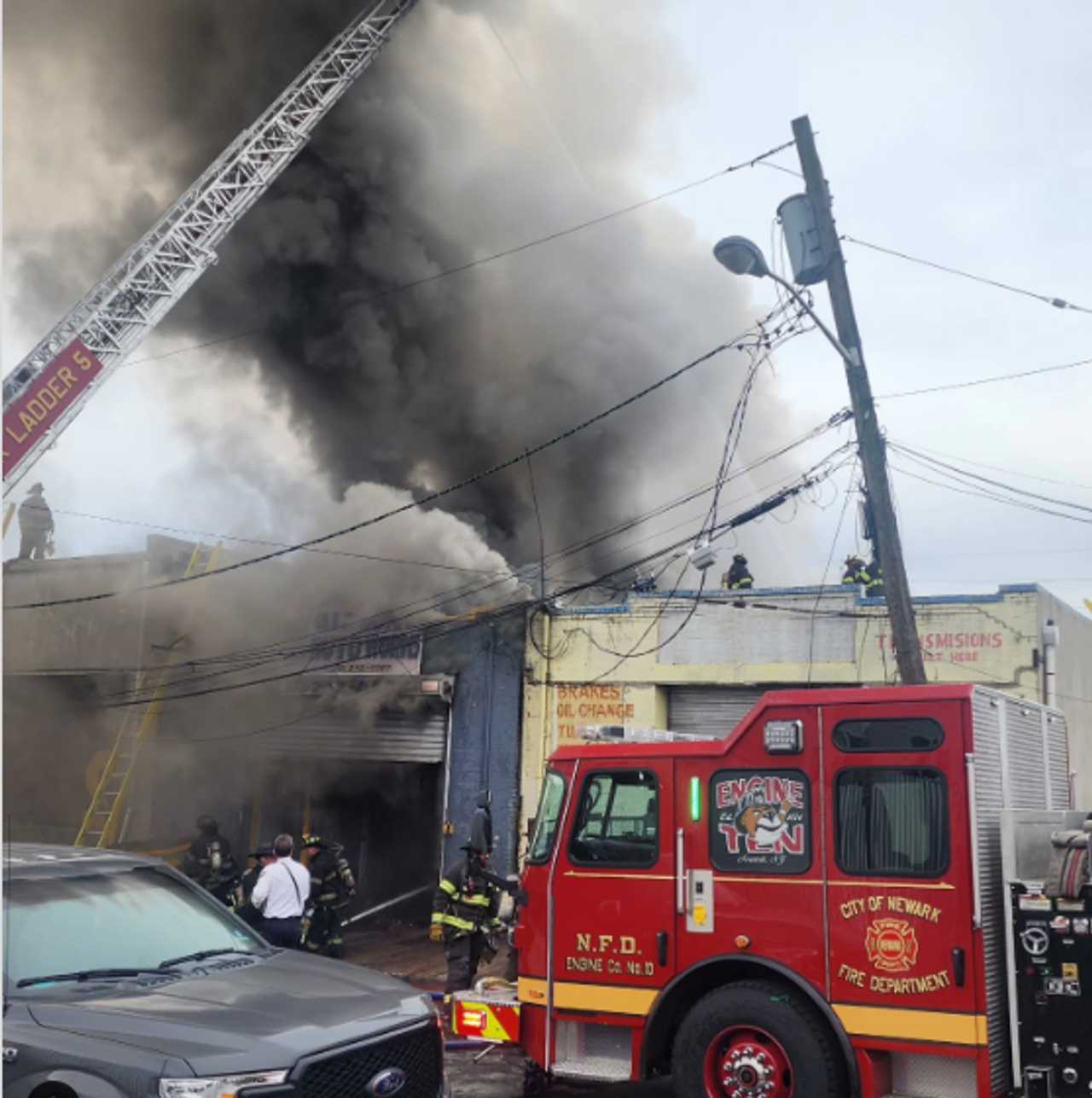 One Firefighter Hurt After Blaze At Auto Repair Shop: Newark PD ...