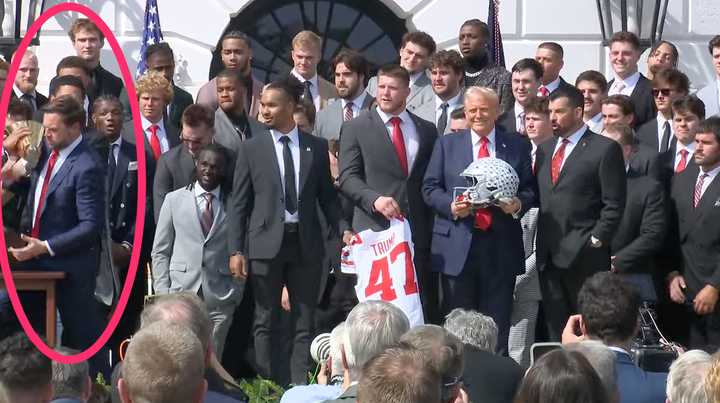 Watch: VP JD Vance Fumbles National Championship Trophy With Ohio State ...