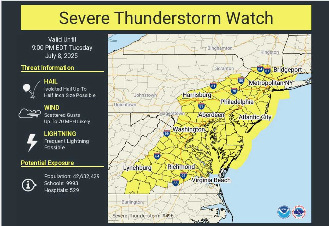 Severe Thunderstorm Watch Issued For DMV | Accokeek Daily Voice