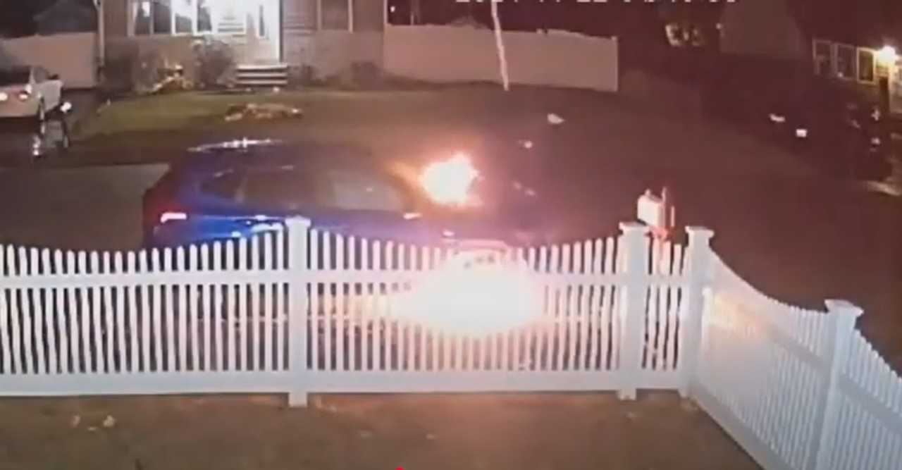 Video Captures Arsonist Setting Fire To Parked Car In Central Islip ...