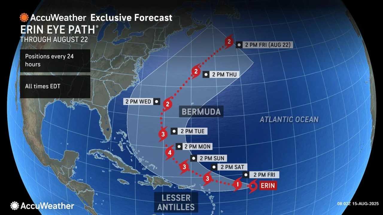 Erin Strengthens To Become First Atlantic Hurricane Of 2025: Here's ...