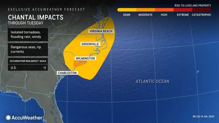 Tropical Storm Chantal Makes Landfall, Now Tracking North With Strong ...